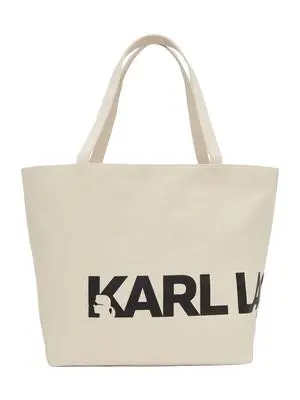 Karl Lagerfeld K/essential Oversized-logo Tote Bag - Neutrals