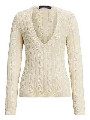 Ralph Lauren Cable-knit Silk Jumper - White