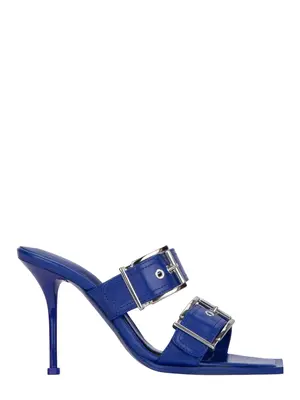Alexander McQueen 100mm Buckled Leather Sandals - Blue