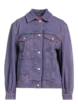 GANNI Denim Trucker Jacket - Purple