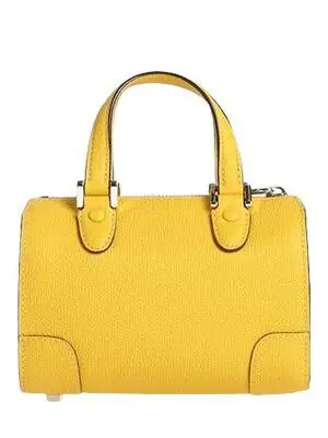 VALEXTRA Babila Micro Handbag In Textured Calfskin - Yellow