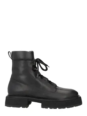 Giorgio Armani Ankle Boots In Cow Leather And Lambskin - Black