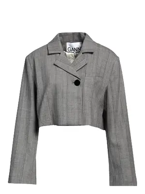 GANNI Pinstriped Jacket - Grey