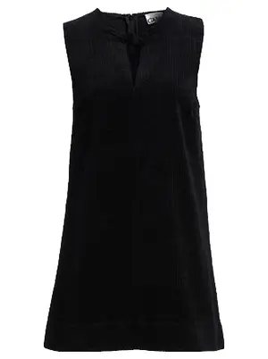 GANNI Mini Flared Dress - Black