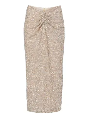 Costarellos Zuri Sequined Midi Skirt - Gold