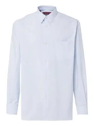 Gucci Striped Cotton Poplin Shirt - Blue