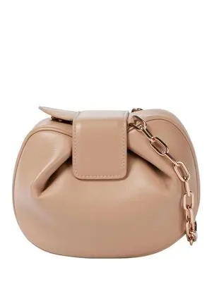 Gabriela Hearst Leather Clutch With Chain Strap - Neutrals