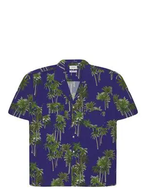 Rhude Searsucker Hawiian Shirt /green - Blue