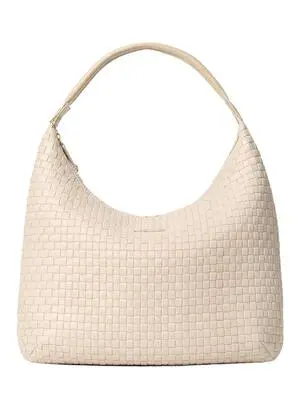Mz Wallace Large Woven Shoulder Bag - Buff