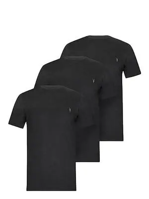 ALLSAINTS Brace Logo-embroidered Pack Of Three Cotton-jersey T-shirts - Black