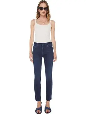 MOTHER The Mid Rise Dazzler Ankle Straight Leg Jeans - Blue