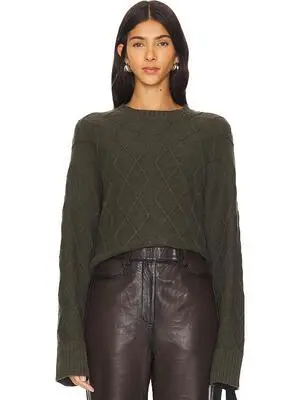Sanctuary Coastal Cable Crewneck Sweater - Olive