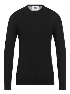 Alpha Studio Cotton Knit Sweater Black