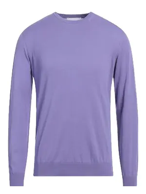 Alpha Studio Cotton Knit Sweater Purple