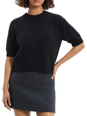 Theory Theory Cashmere Cropped T-Shirt Blk