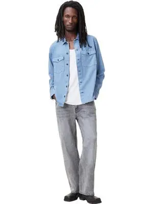 ALLSAINTS Spotter Slim Fit Overshirt Light Blue