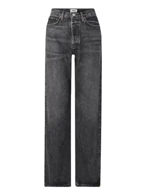 AGOLDE Kelly Mid-rise Straight-leg Jeans - Black