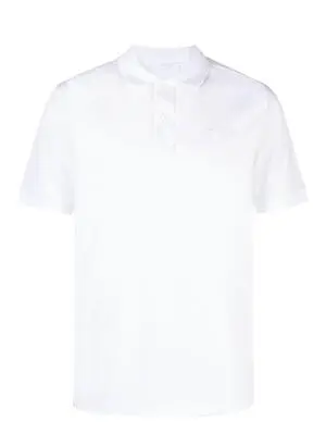 Prada Triangle-logo Cotton Polo Shirt - White