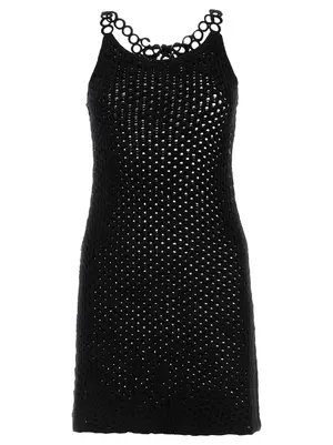 Chloé Crochet Knit Minidress - Black