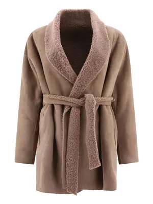 SALVATORE SANTORO Leather Shearling Jacket - Neutrals