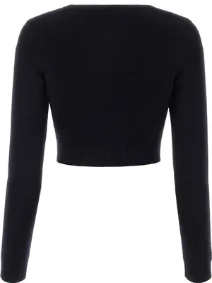 JIL SANDER Cropped Wool Sweater - Blue