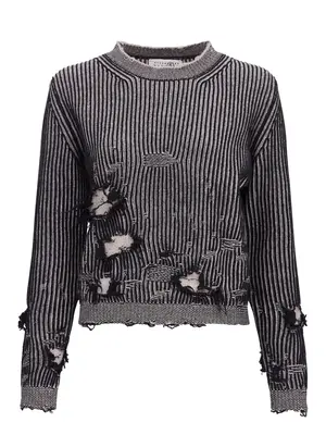 MAISON MARGIELA Distressed-effect Knitted Jumper - Grey