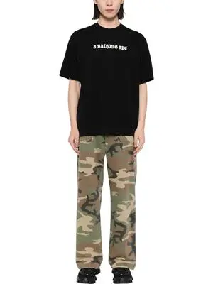 A BATHING APE Logo-printed Cotton T-shirt - Black
