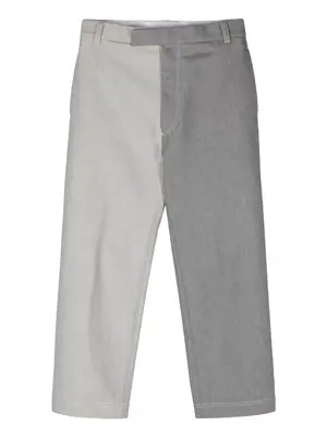 Thom Browne Two-tone Straight-leg Jeans - Grey