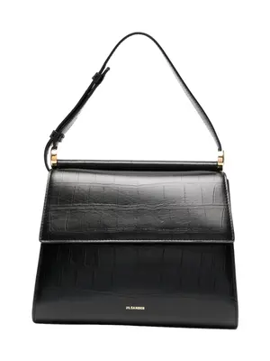 JIL SANDER Logo-print Shoulder Bag - Black