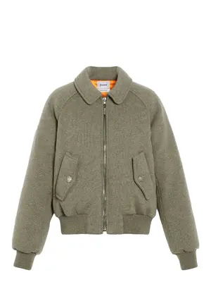 BARRIE Knitted Bomber Jacket - Green