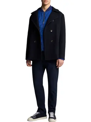 Etro Double-breasted Wool Pea Coat - Blue
