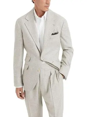 Brunello Cucinelli Check Blazer Neutrals