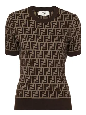 Fendi Ff Knitted Top - Brown