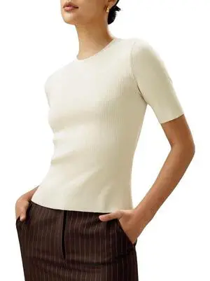 Lilysilk Essential Silk Knit Top - White