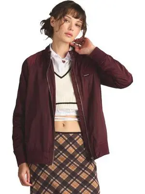 MEMBERS ONLY Satin Bomber Jacket - Burgundy