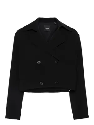 Theory Crepe Cropped Jacket - Black