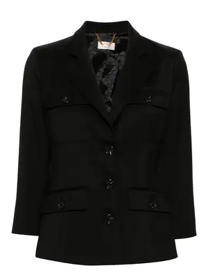 Elisabetta Franchi Multi-pocket Twill Blazer - Black