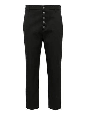 DONDUP High-waisted Cropped Trousers - Black