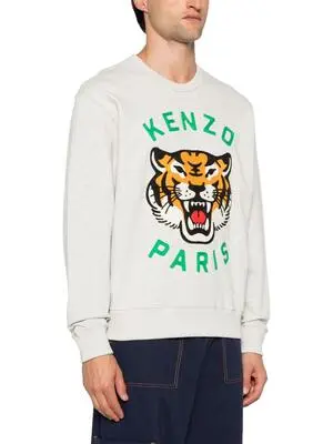 Kenzo Lucky Tiger Embroidered Sweatshirt - Grey