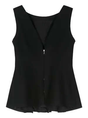 LANVIN Virgin Wool Peplum Top - Black
