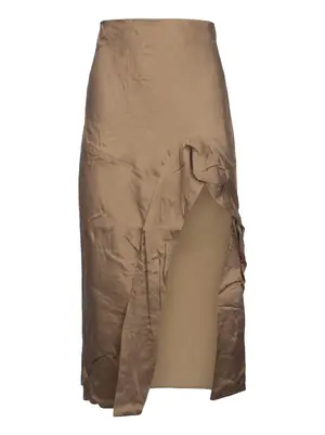 Yuzefi Ruffle-detail Calf-length Skirt - Brown