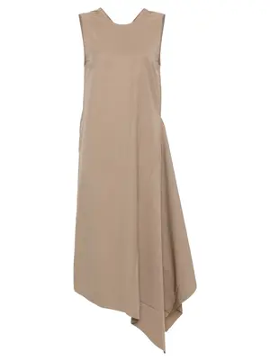 UMA WANG V-back Draped Dress - Brown