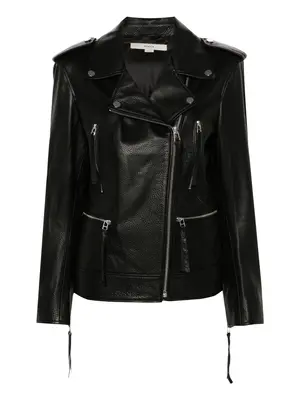 Remain Birger Christensen Leather Biker Jacket - Black