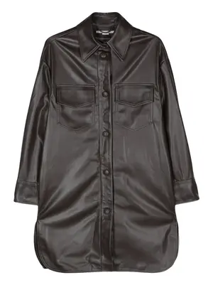 Stella McCartney Faux-leather Overshirt - Brown