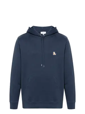Maison Kitsuné Fox Head Cotton Hoodie - Blue