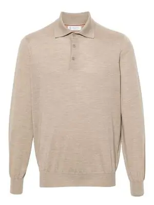 Brunello Cucinelli Fine-knit Polo Shirt - Neutrals
