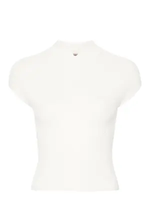 TWINSET Ribbed Knit Sleeveless Top - White
