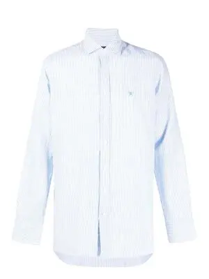 HACKETT Bengal Stripe-pattern Linen-blend Shirt - Blue