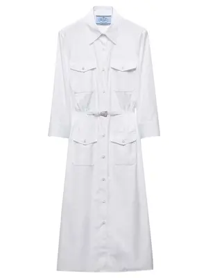 Prada Poplin Shirt Dress - White