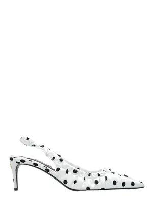 Dolce & Gabbana Polka Dot Slingback Pumps - White